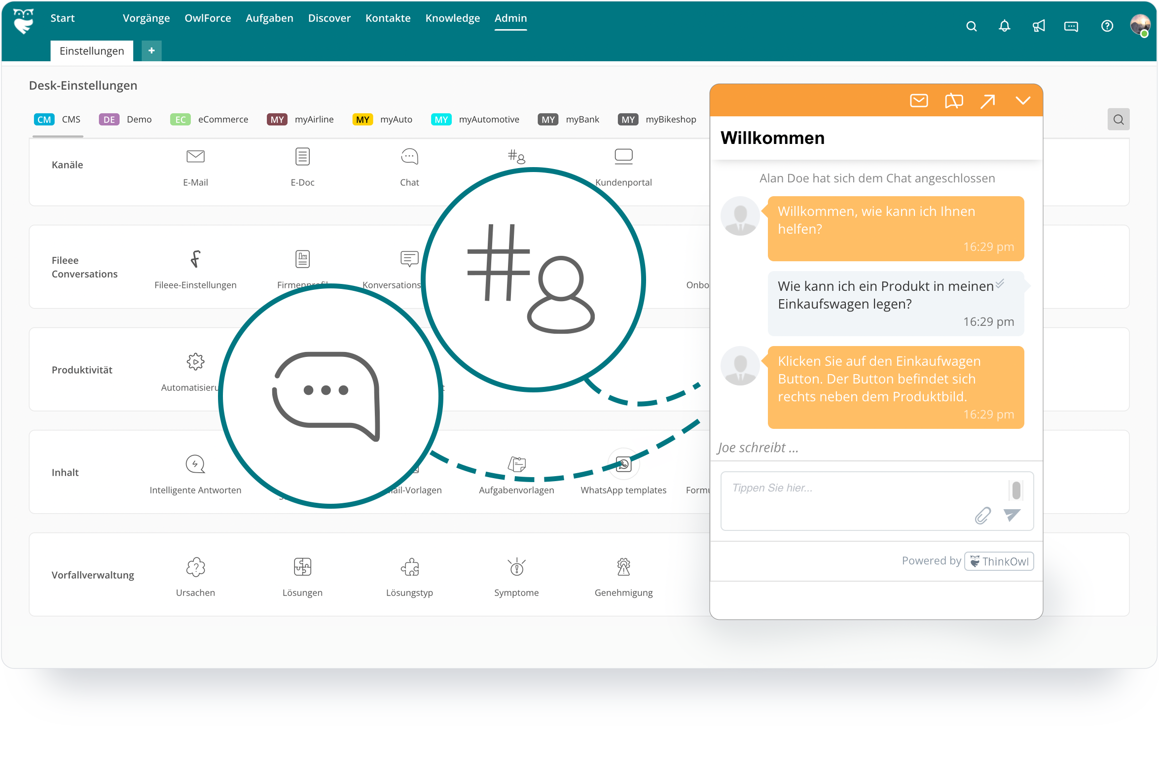 Efficient customer service through messenger communication
