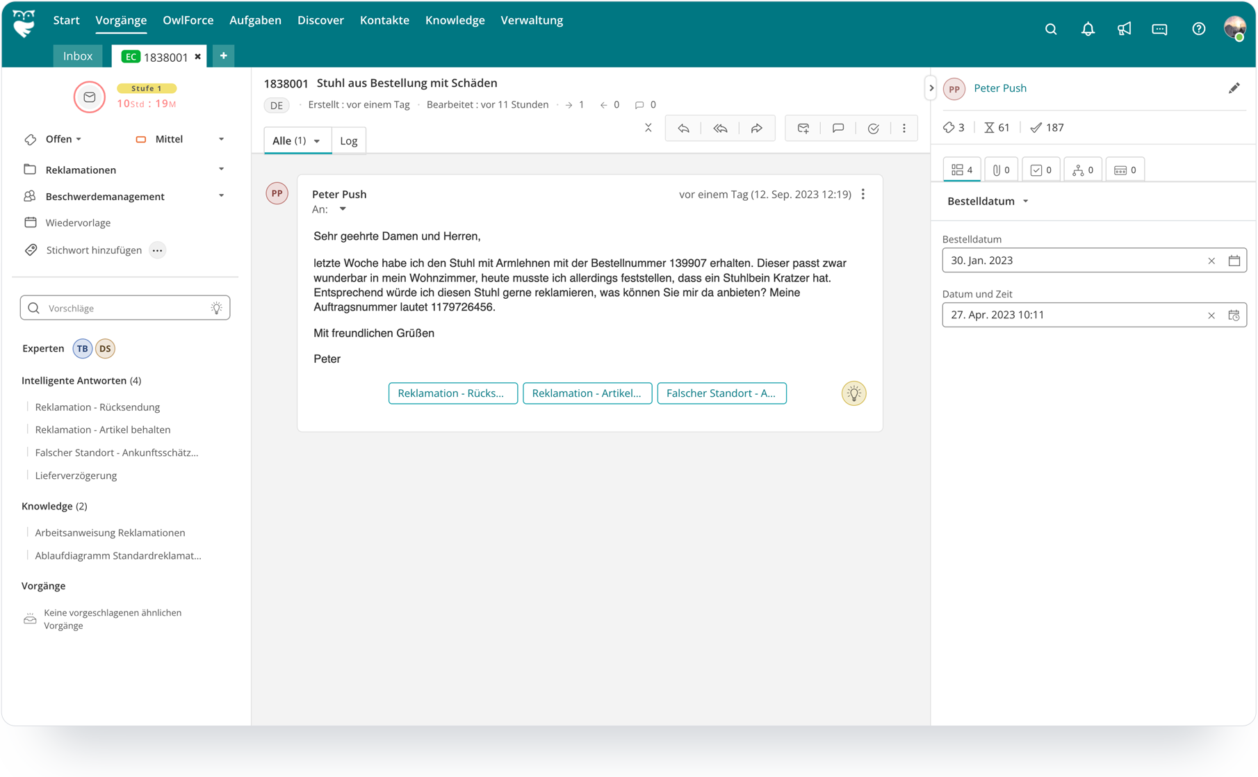 AI supported email response management with OwlDesk