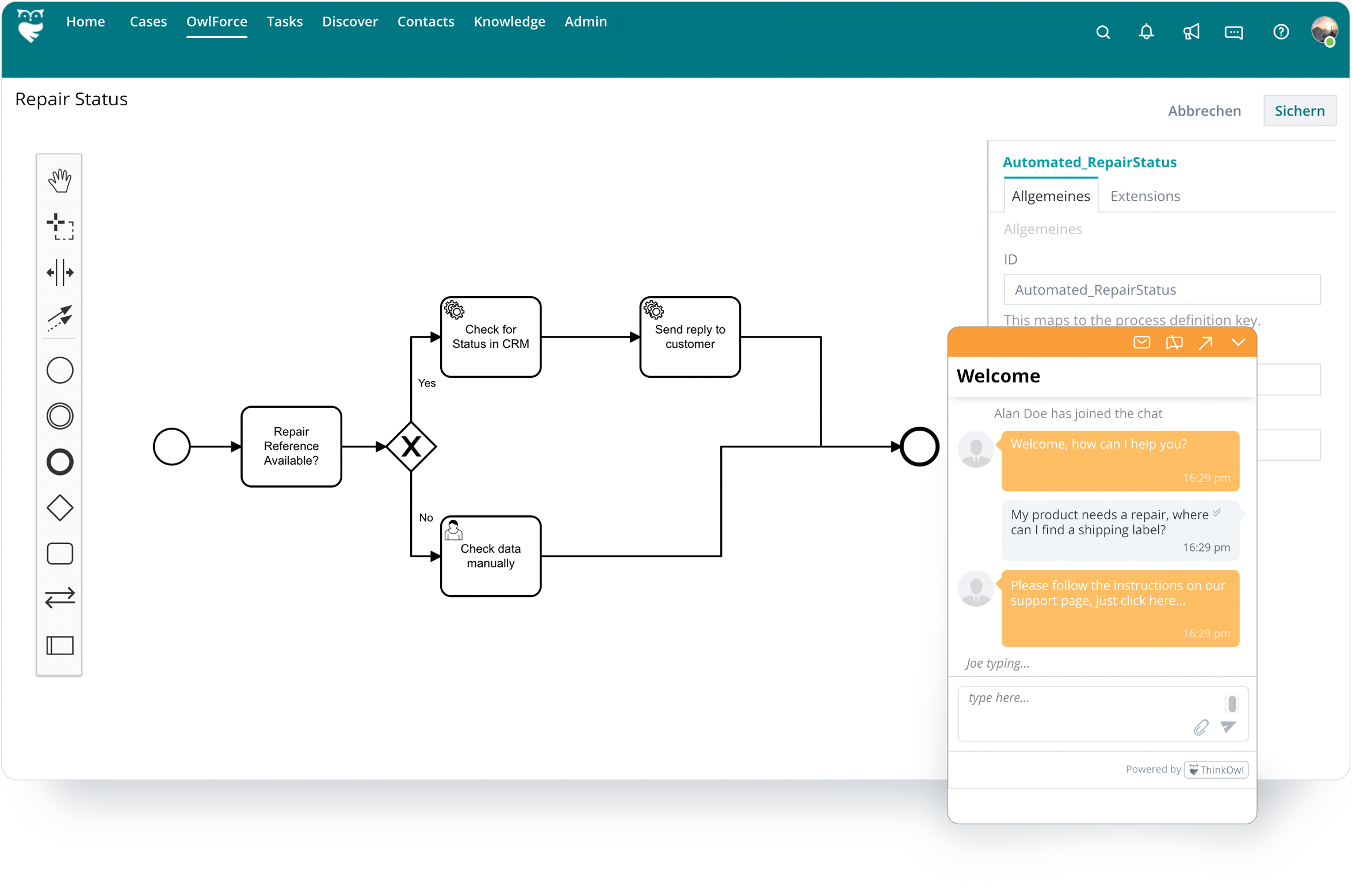Workflow automation for Conversation Bot with BPMN tool | OwlForce
